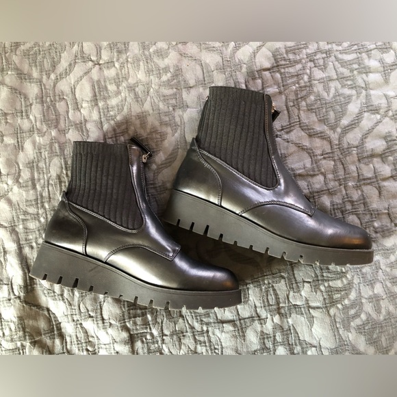 Anne Klein | Shoes | Anne Klein Dolton Iflex Black Leather Knit Shaft ...